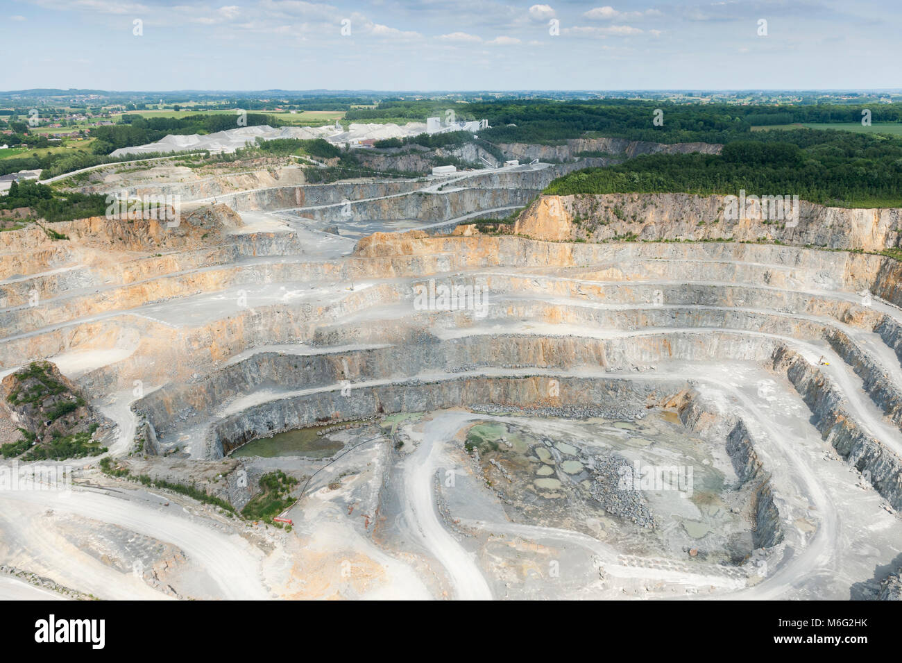 aerial overview of the porphyry mine of Lessines Stock Photo - Alamy