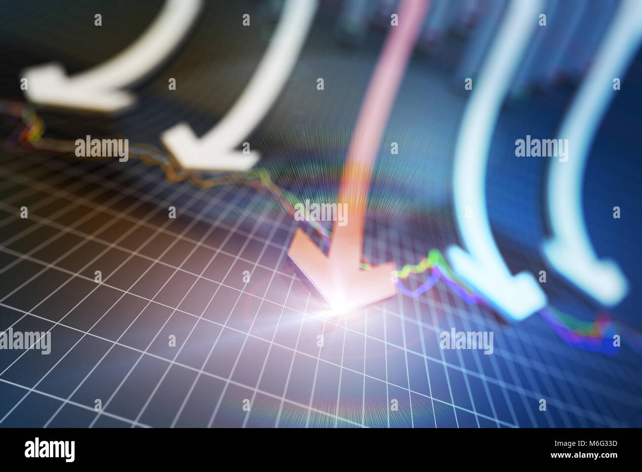 Financial Stock Market Charts, Arrows and Bar Charts, Business Success ...