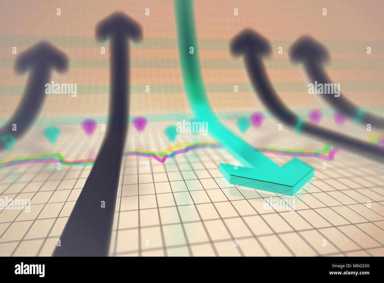 Financial Stock Market Charts, Arrows and Bar Charts, Business Success ...