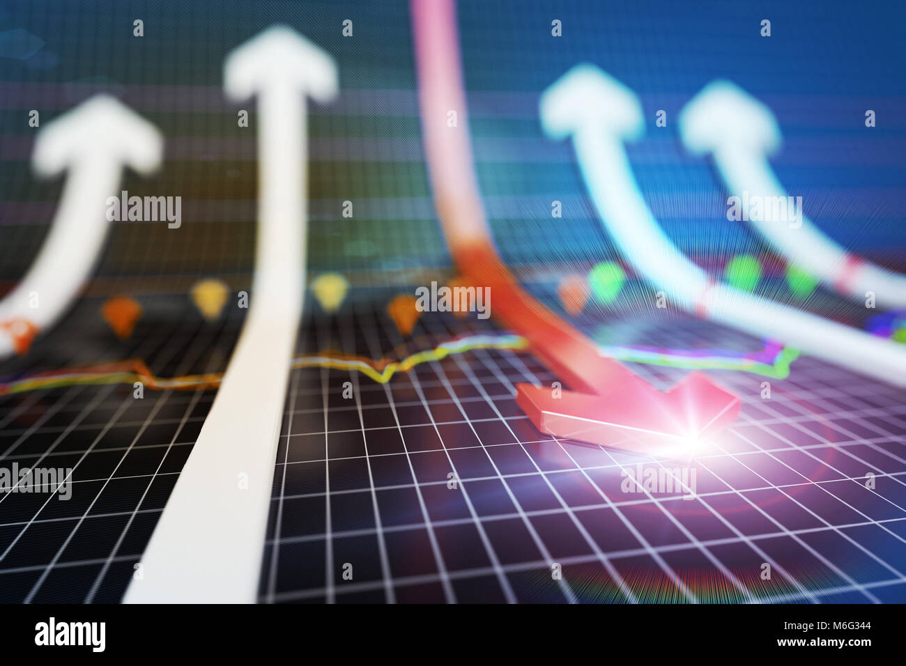 Financial Stock Market Charts, Arrows and Bar Charts, Business Success ...