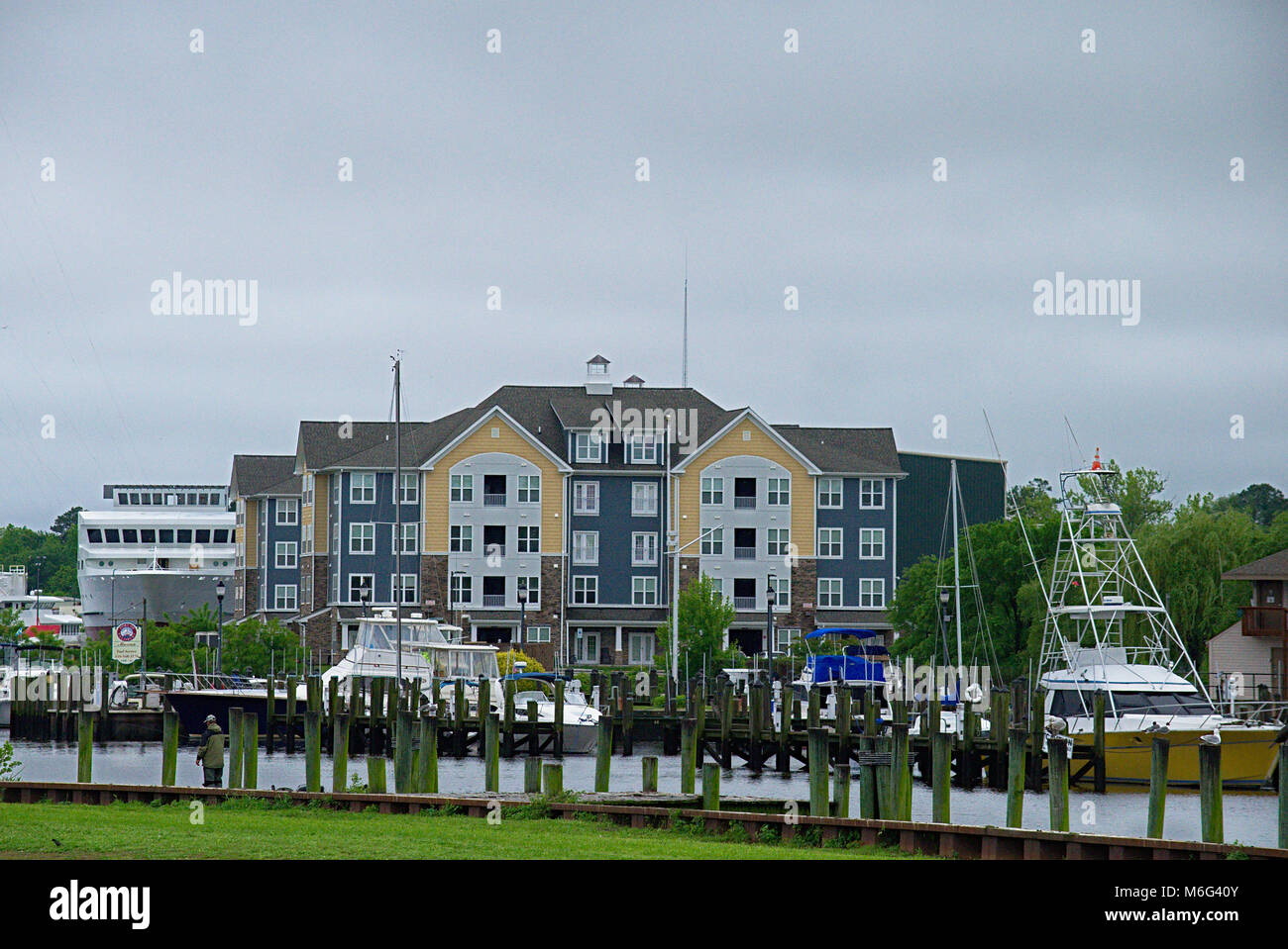 View from golf course of Boat Dock in Virginia Stock Photo - Alamy