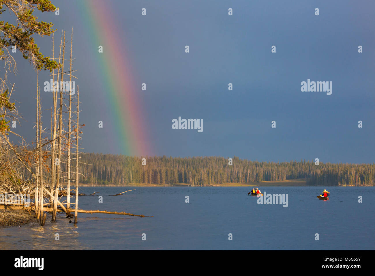 Rainbow, Yellowstone Lake Stock Photo - Alamy