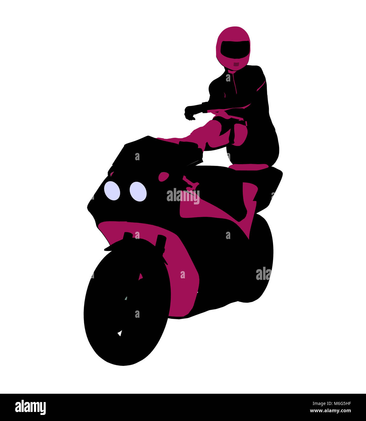 Female sports biker art illustration silhouette on a white background ...