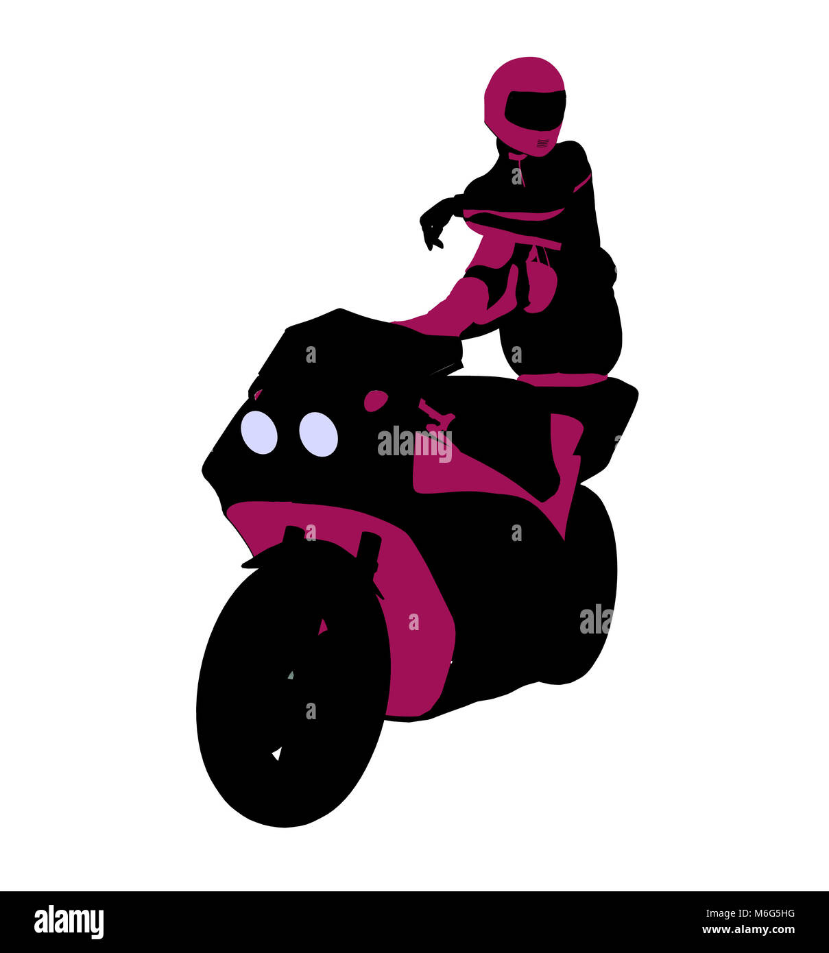 Female sports biker art illustration silhouette on a white background ...