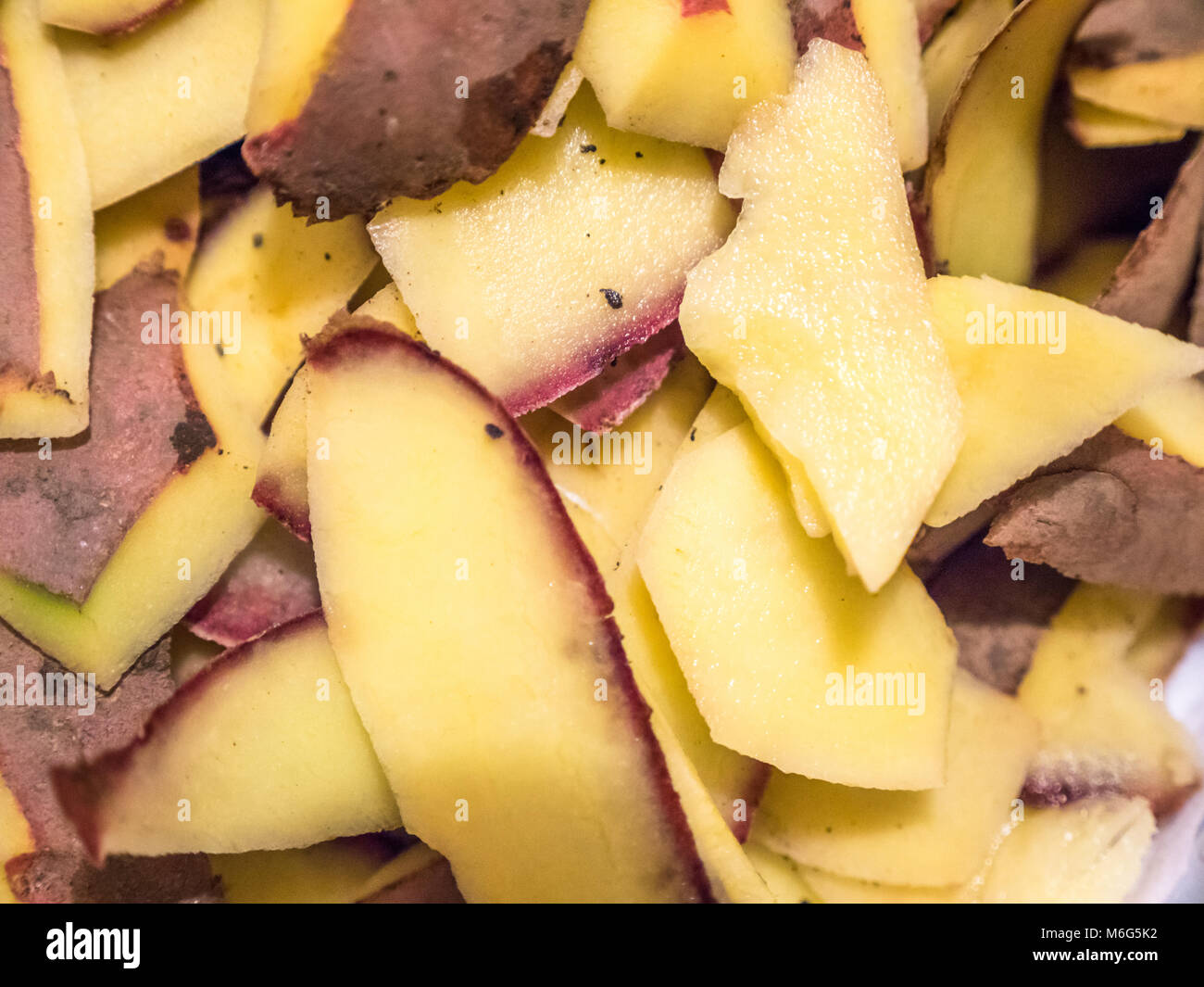 Closeup view of pile of potato skin pieces Stock Photo - Alamy