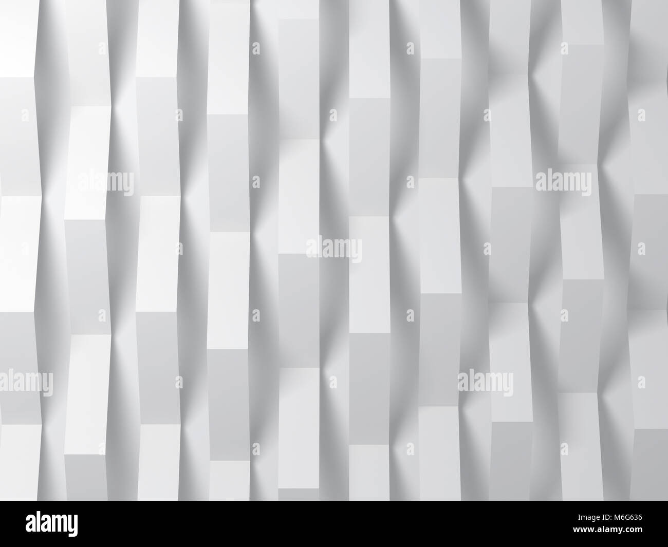 Abstract white digital background with vertical paper stripes over wall ...