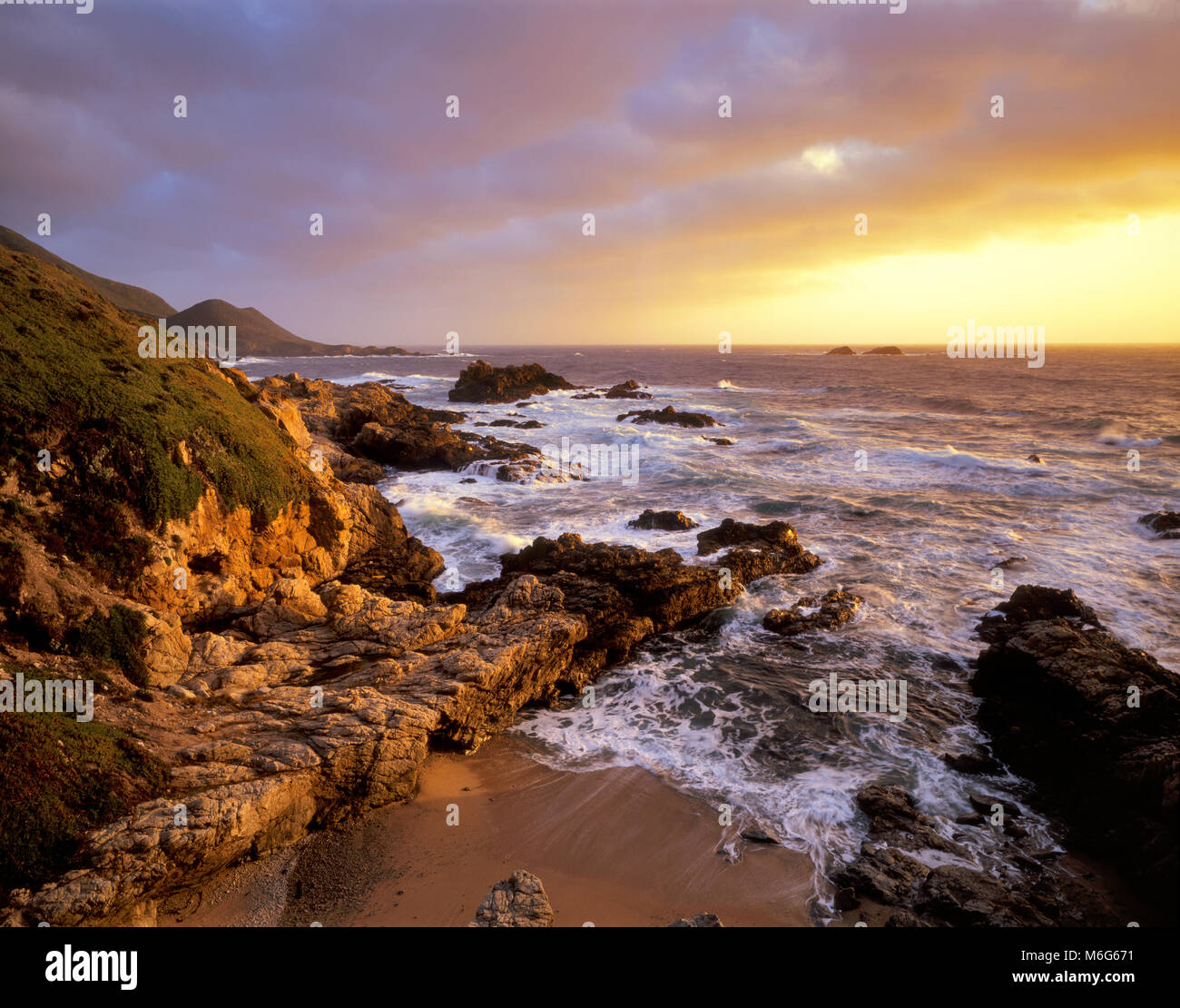 Sunset, Surf, Garrapata State Park, Big Sur, Monterey County ...