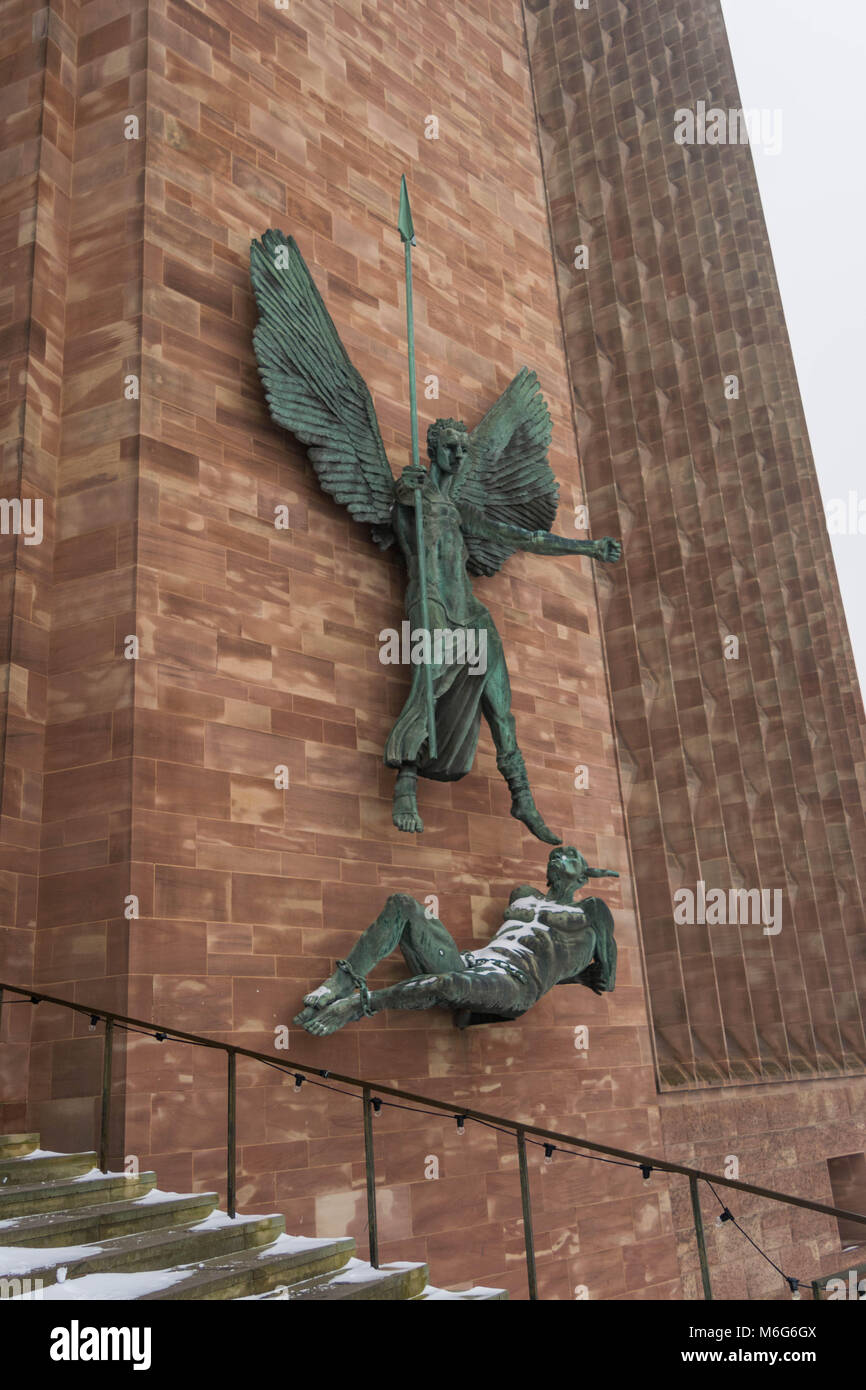 COVENTRY, ENGLAND, UK - 3rd March 2018: St Michael and the Devil ...