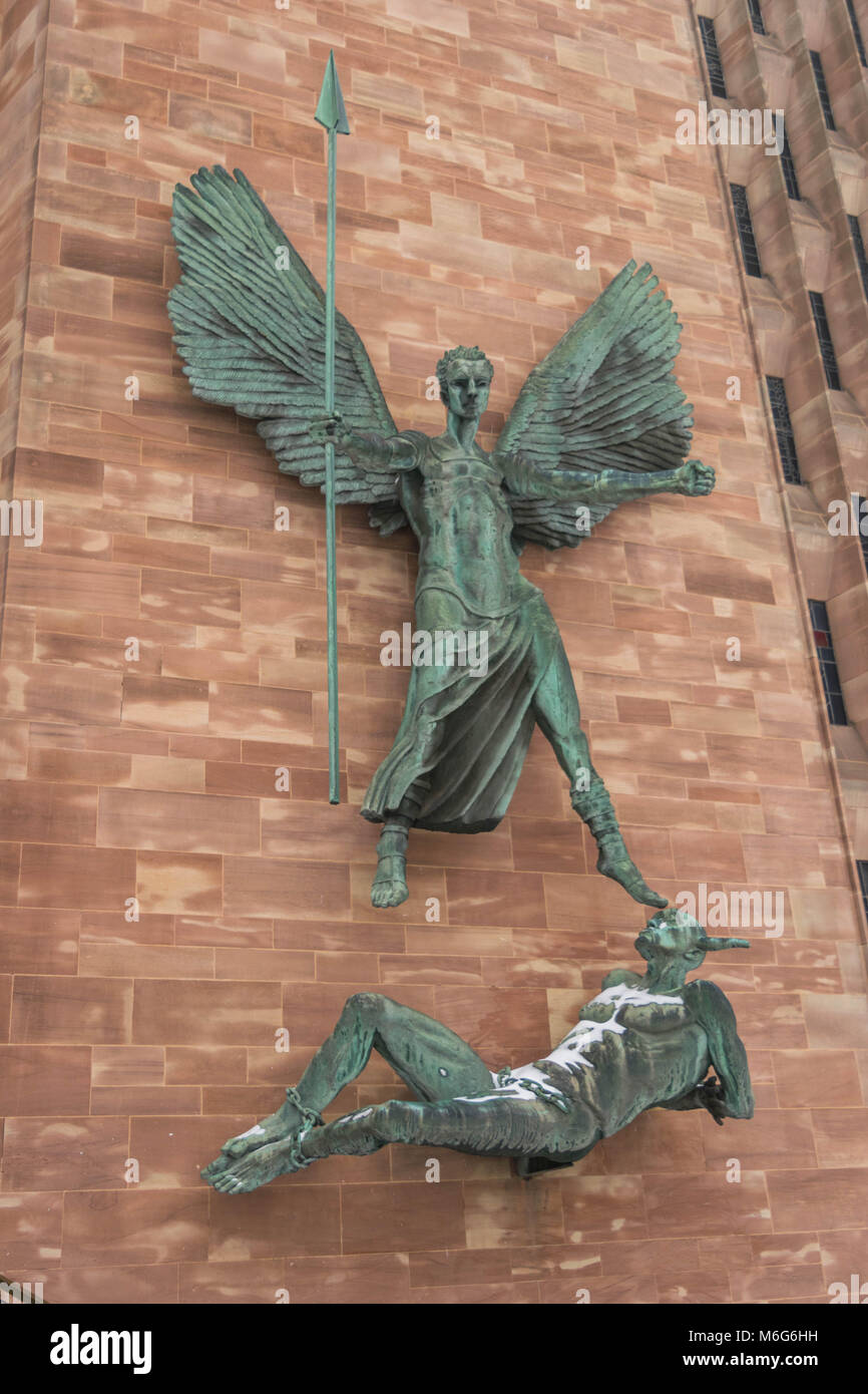 COVENTRY, ENGLAND, UK - 3rd March 2018: St Michael and the Devil ...