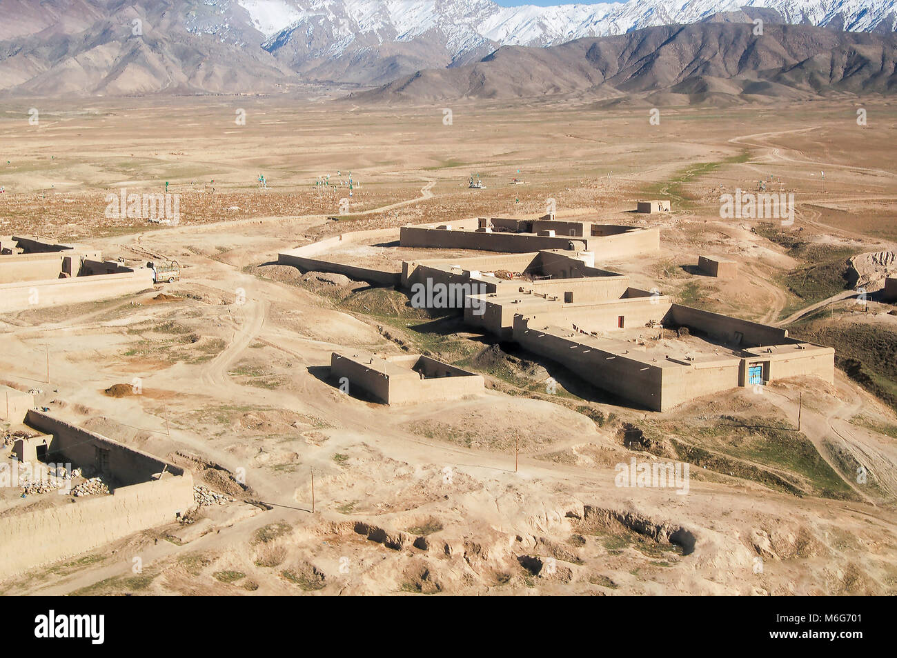 Aerial photo of a compound between Ghazni and Kabul in Afghanistan ...