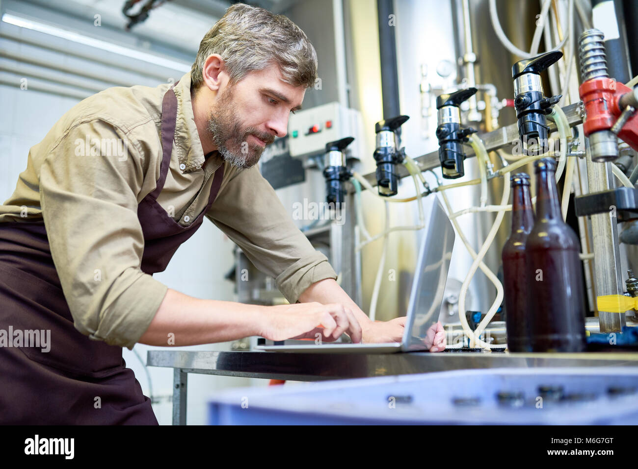Brewery Owner at Work Stock Photo - Alamy
