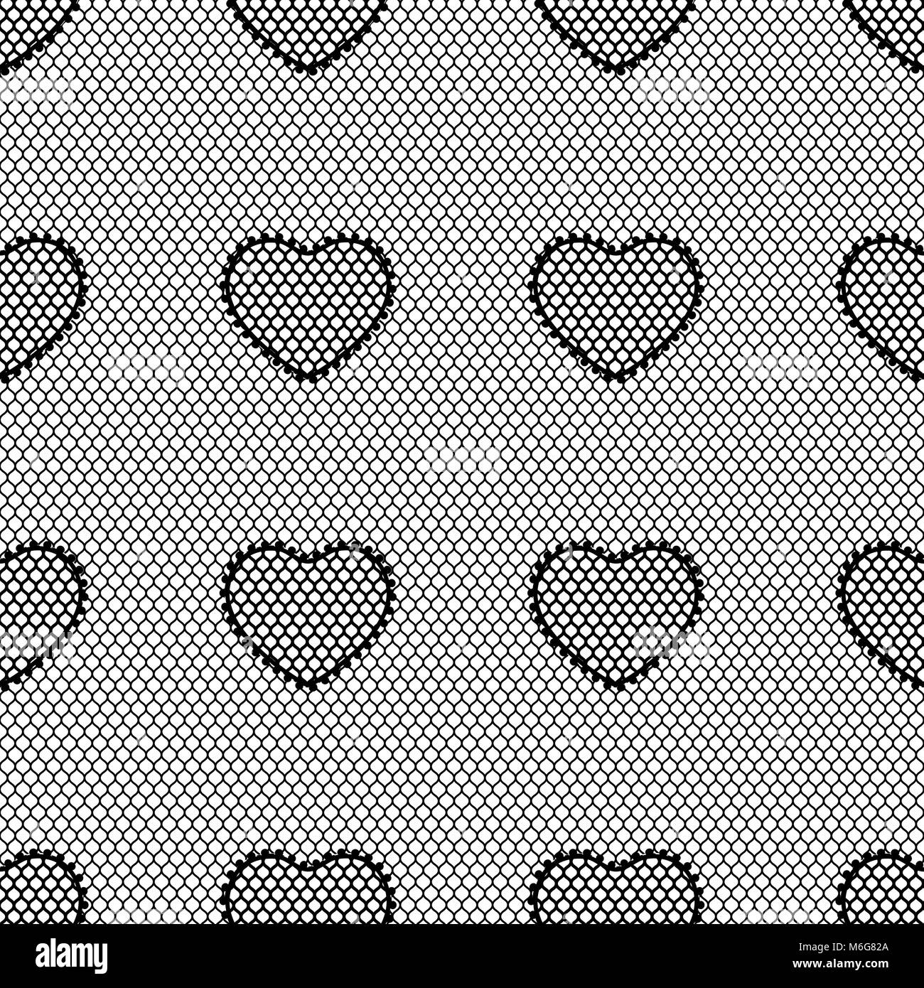 Old lace background, seamless pattern with hearts Stock Vector Image ...