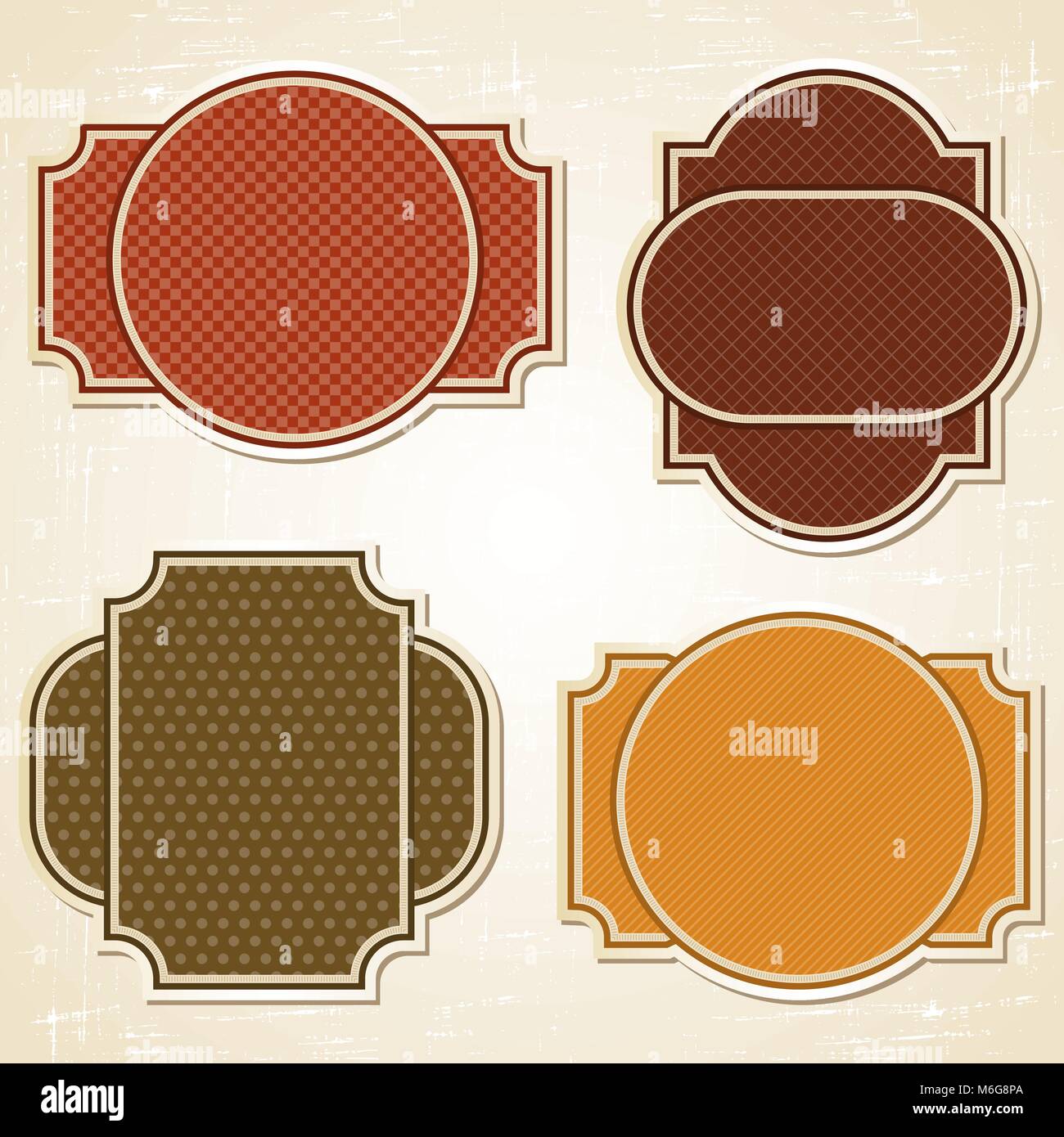 Textured labels and stickers set in retro style Stock Vector Image ...