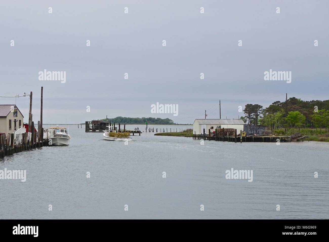 The harbor at Smith Island, Virginia, in the Chesapeake Bay. The island ...