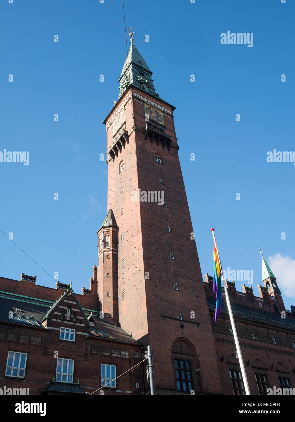Copenhagen City Hall clock tower Stock Photo - Alamy