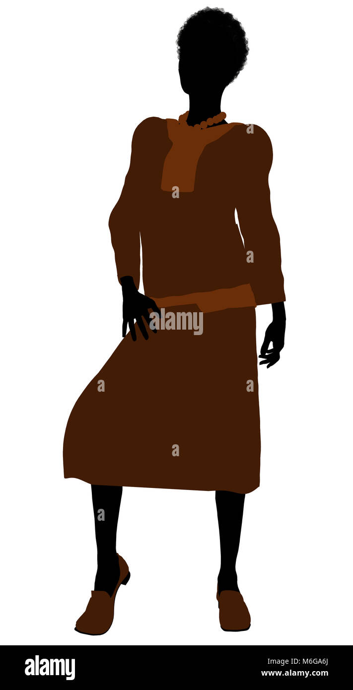 Conservative african american female illustration silhouette on a white ...