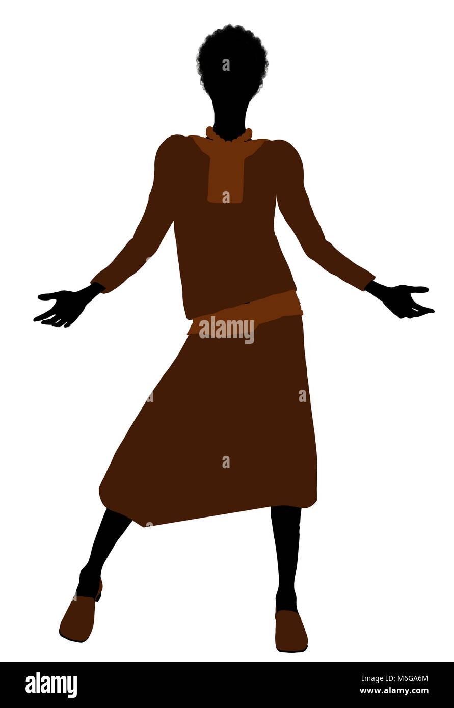 Conservative african american female illustration silhouette on a white ...