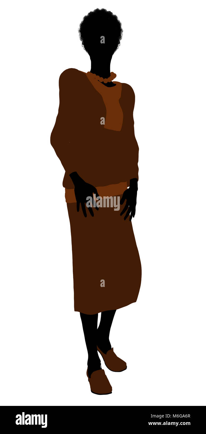 Conservative african american female illustration silhouette on a white ...