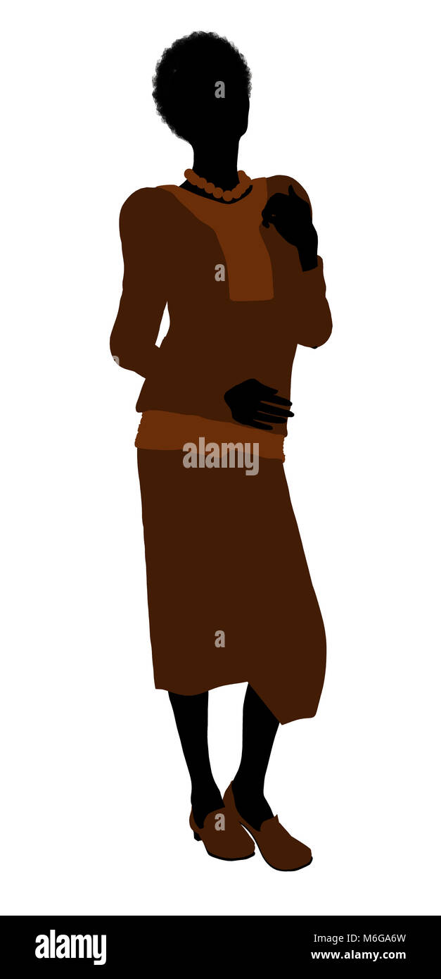 Conservative african american female illustration silhouette on a white ...
