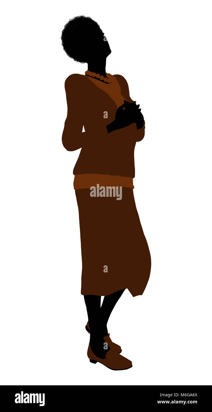Conservative african american female illustration silhouette on a white ...