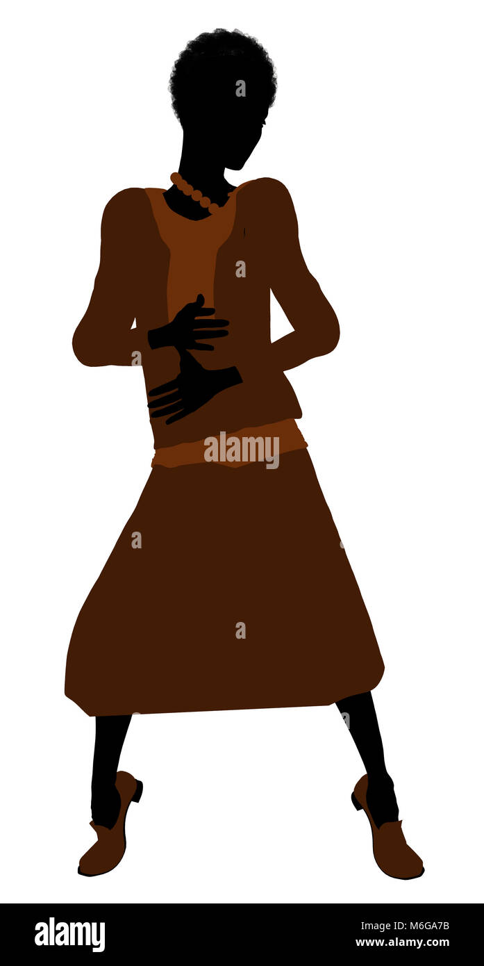 Conservative african american female illustration silhouette on a white ...