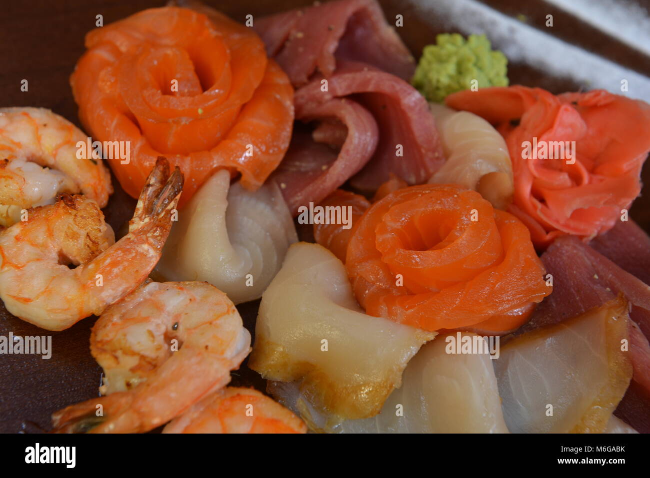 Mixed seafood salad in dish,The Thai food made form shrimp,fish ...