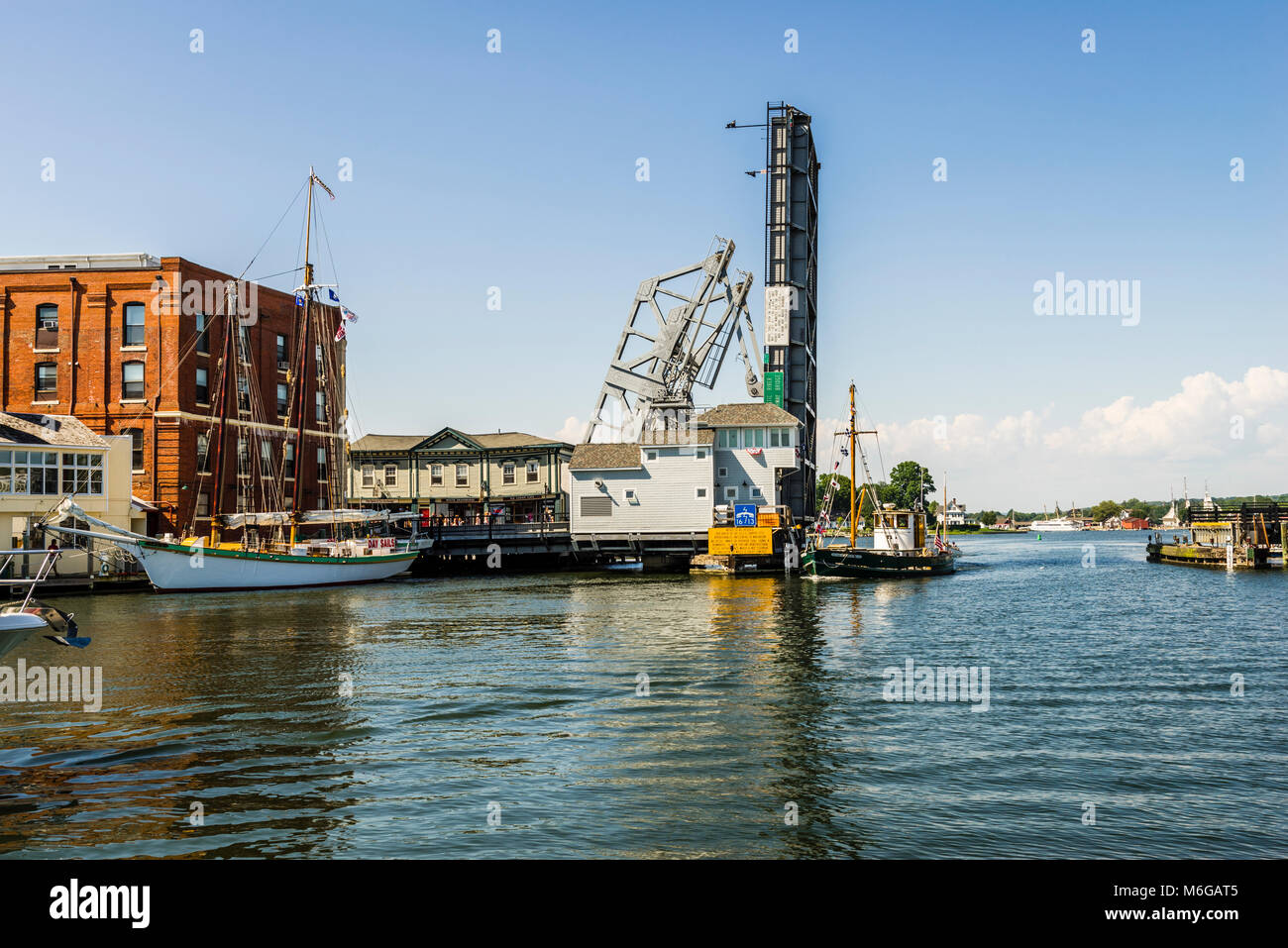 Mystic River Bascule Bridge Mystic, Connecticut, USA Stock Photo - Alamy