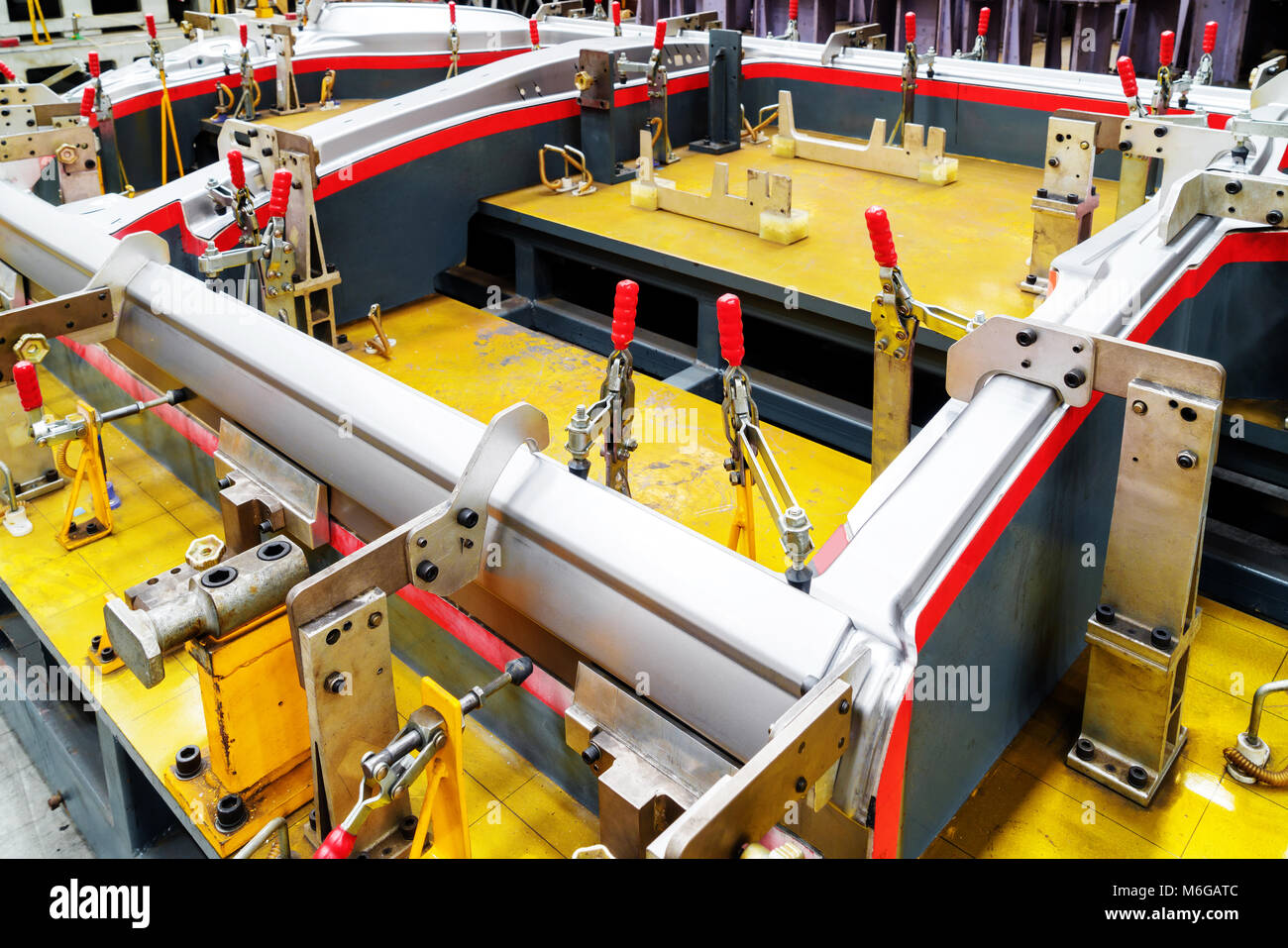 Equipment close-up of modern car production line Stock Photo - Alamy