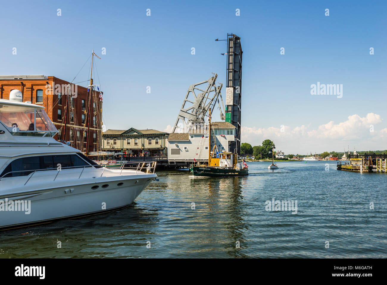 Mystic River Bascule Bridge Mystic, Connecticut, USA Stock Photo - Alamy