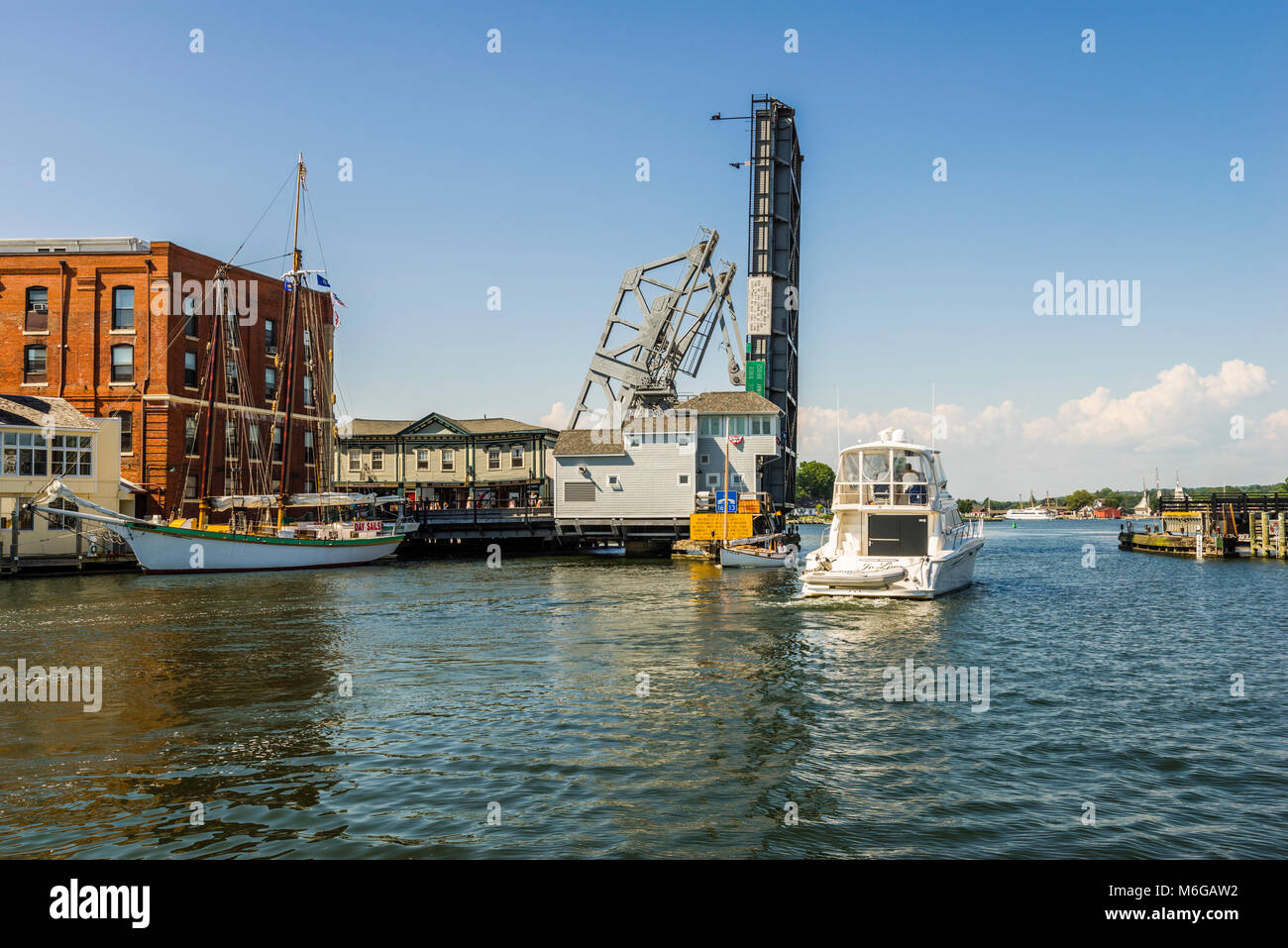 Mystic River Bascule Bridge Mystic, Connecticut, USA Stock Photo - Alamy