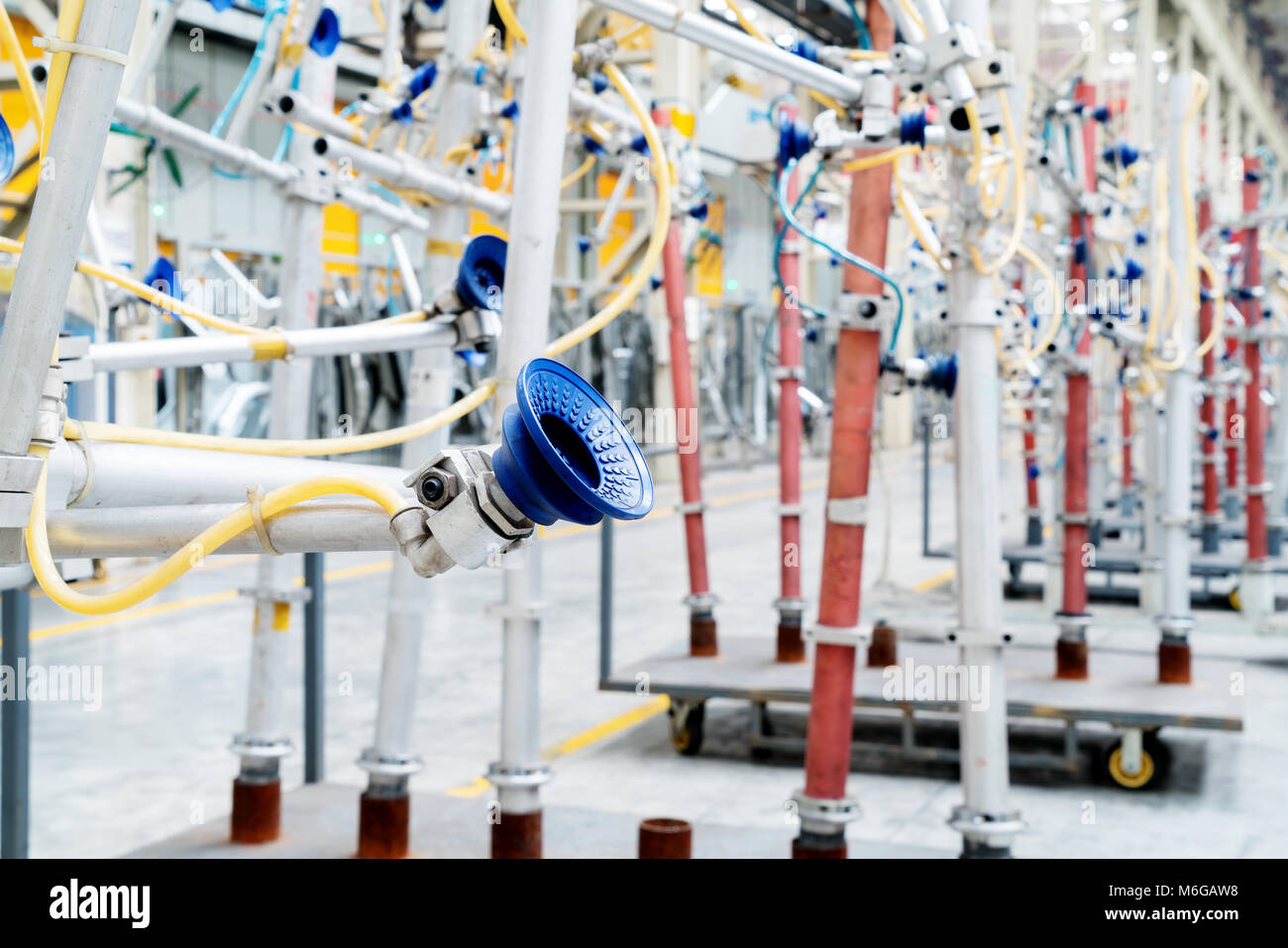 Auto production lines, side panels accessories close-up Stock Photo - Alamy