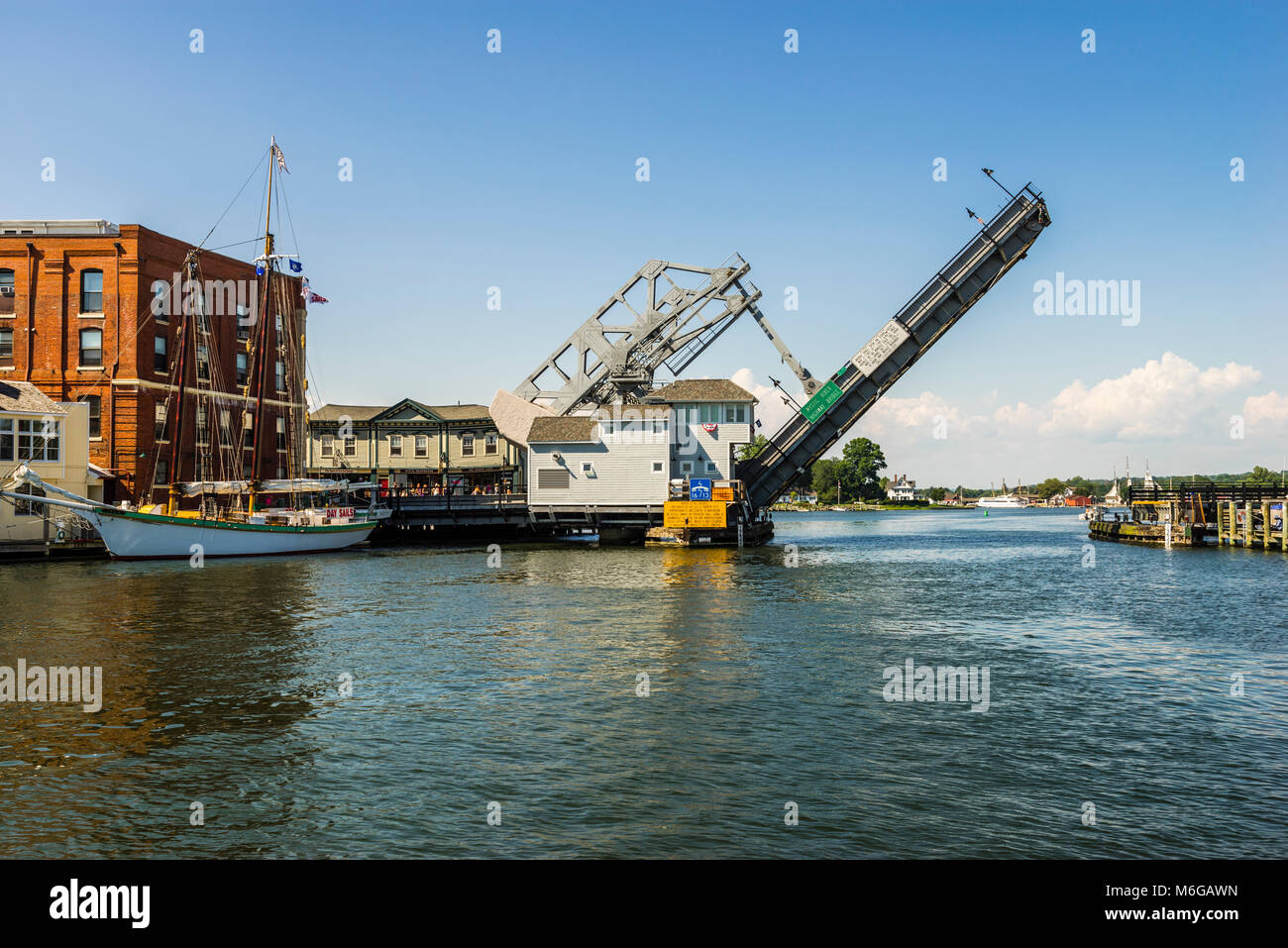 Mystic River Bascule Bridge Mystic, Connecticut, USA Stock Photo - Alamy