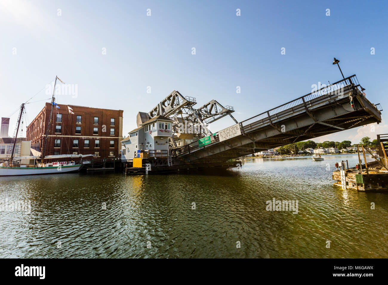 Mystic River Bascule Bridge Mystic, Connecticut, USA Stock Photo - Alamy