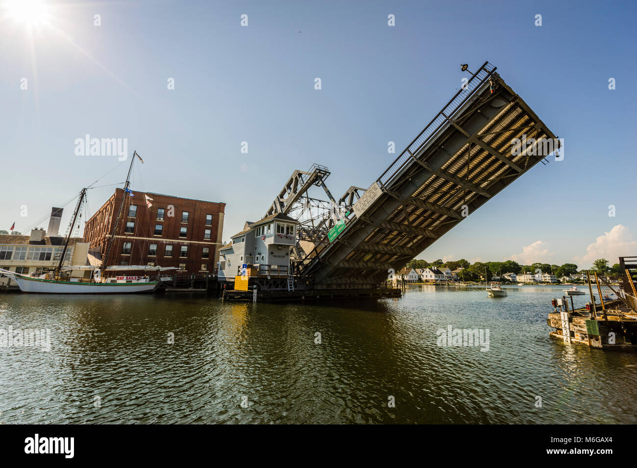 Mystic River Bascule Bridge Mystic, Connecticut, USA Stock Photo - Alamy
