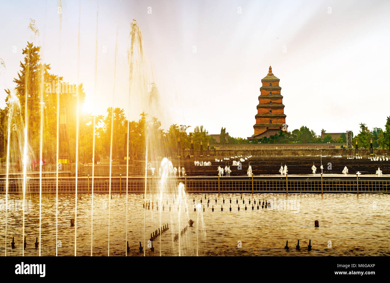 Giant Wild Goose Pagoda in the Morning, Xi'an, China Stock Photo - Alamy