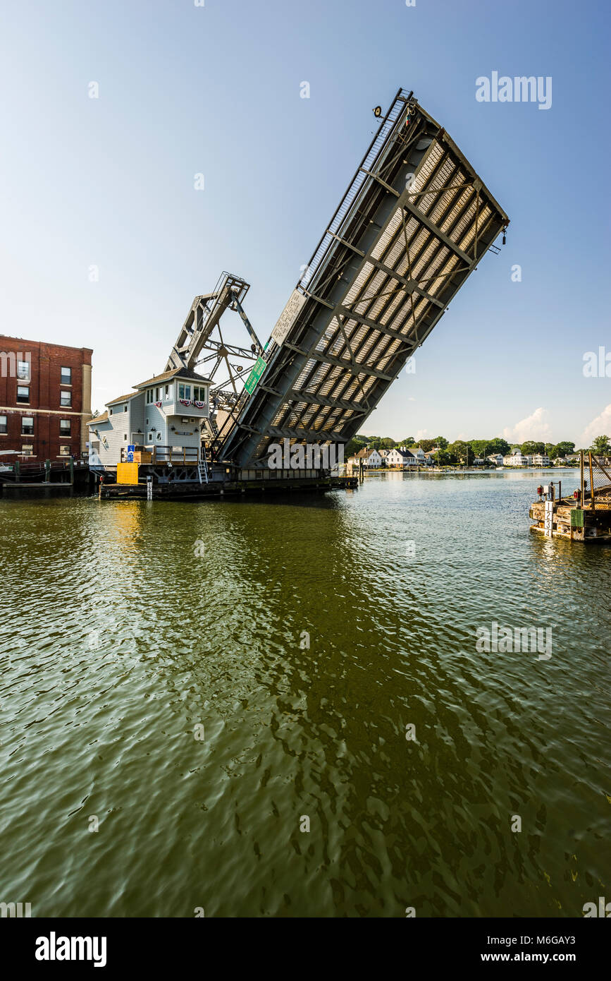Mystic River Bascule Bridge Mystic, Connecticut, USA Stock Photo - Alamy