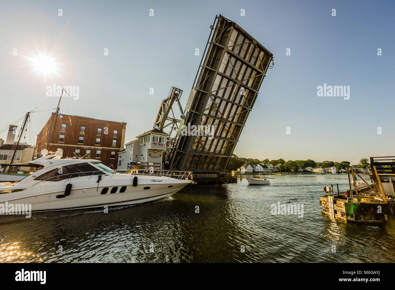Mystic River Bascule Bridge Mystic, Connecticut, USA Stock Photo - Alamy