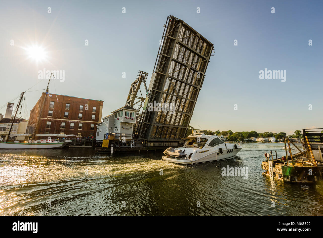 Mystic River Bascule Bridge Mystic, Connecticut, USA Stock Photo - Alamy