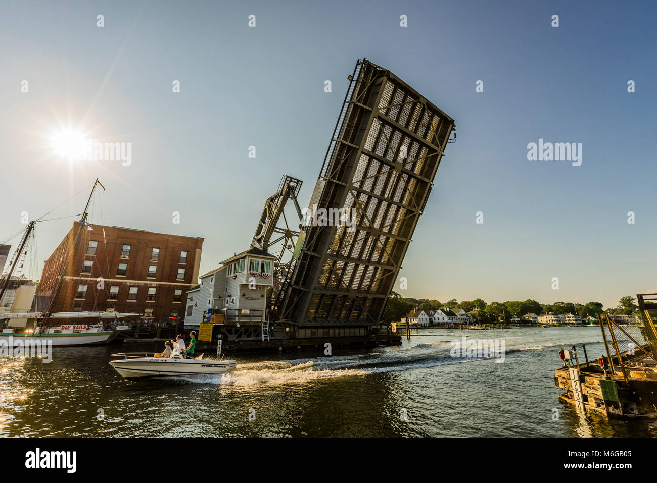 Mystic River Bascule Bridge Mystic, Connecticut, USA Stock Photo - Alamy