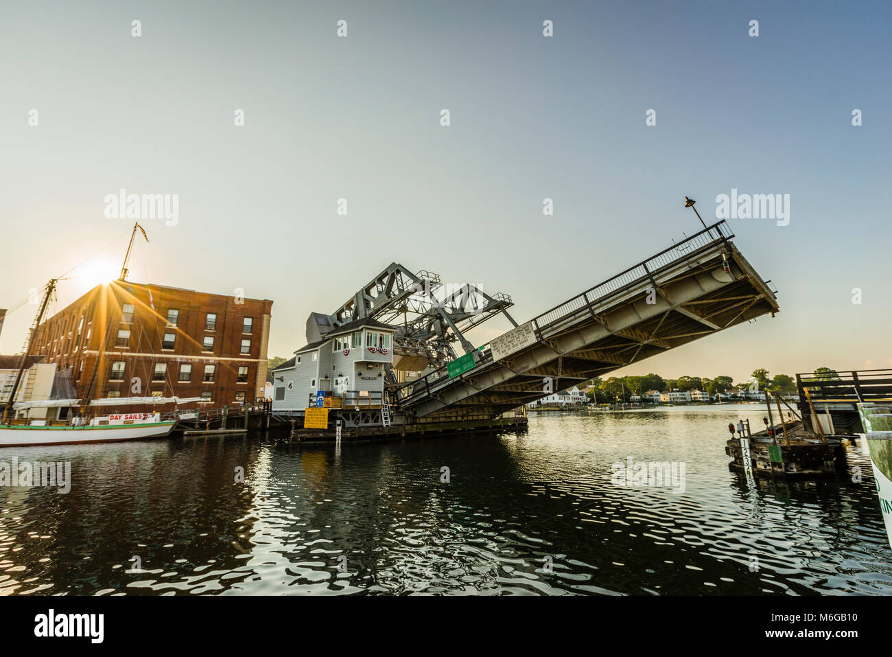 Mystic River Bascule Bridge Mystic, Connecticut, USA Stock Photo - Alamy