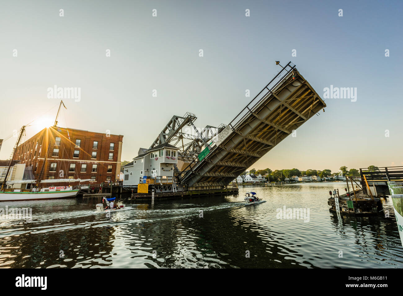 Mystic River Bascule Bridge Mystic, Connecticut, USA Stock Photo - Alamy