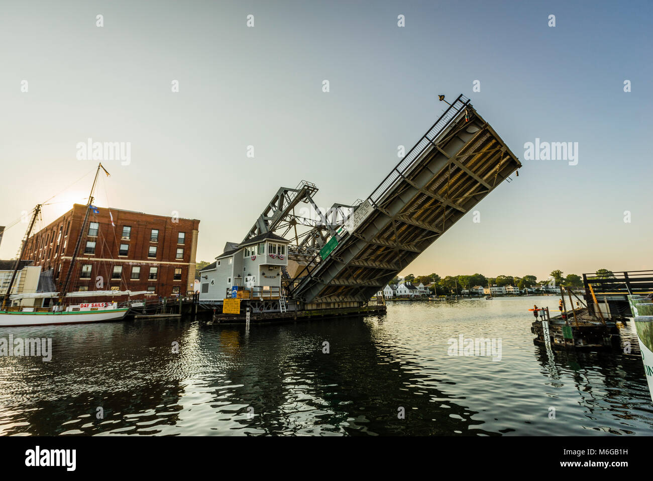 Mystic River Bascule Bridge Mystic, Connecticut, USA Stock Photo - Alamy
