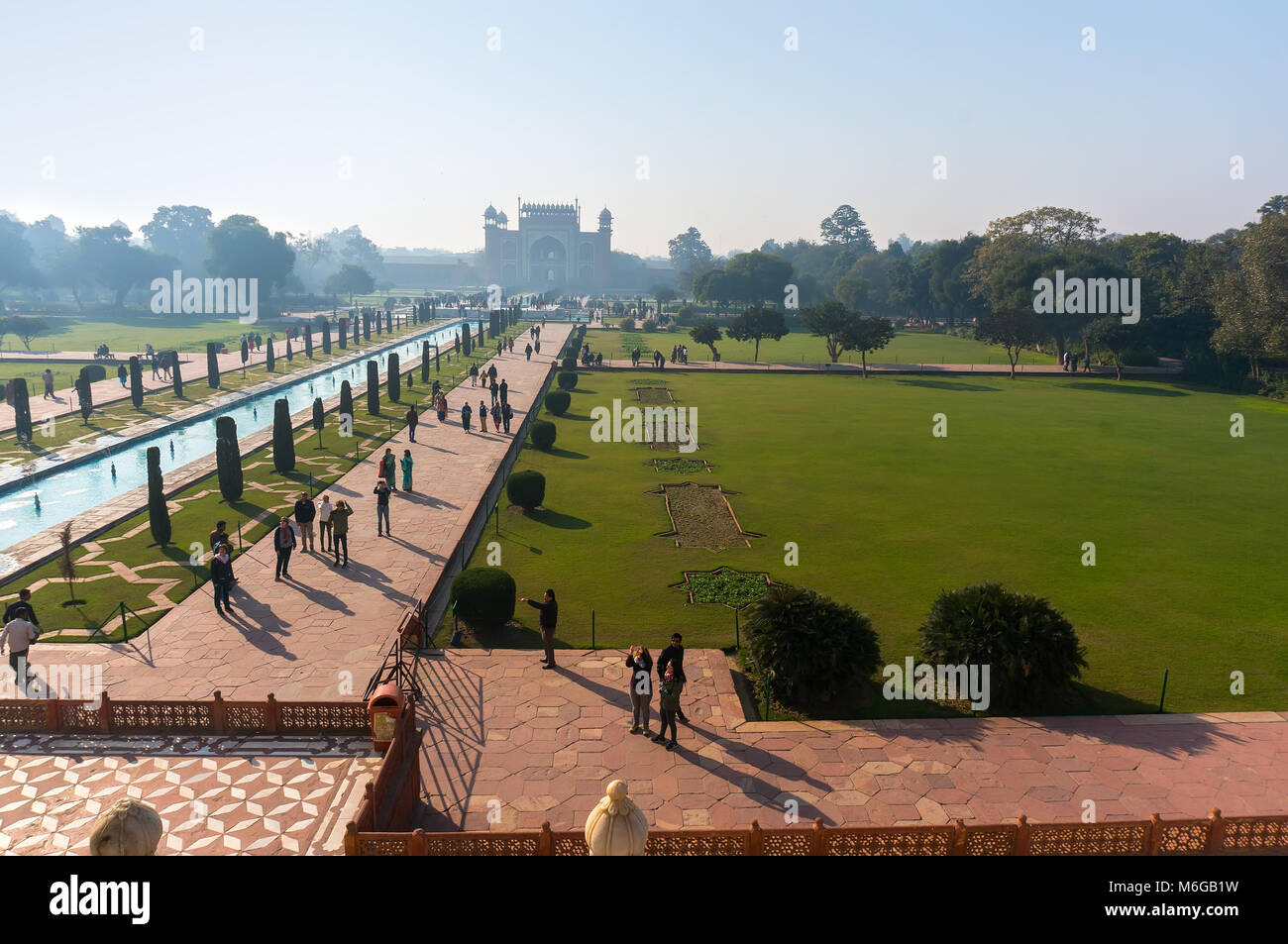 Park inside the Taj Mahal complex Agra India Stock Photo - Alamy