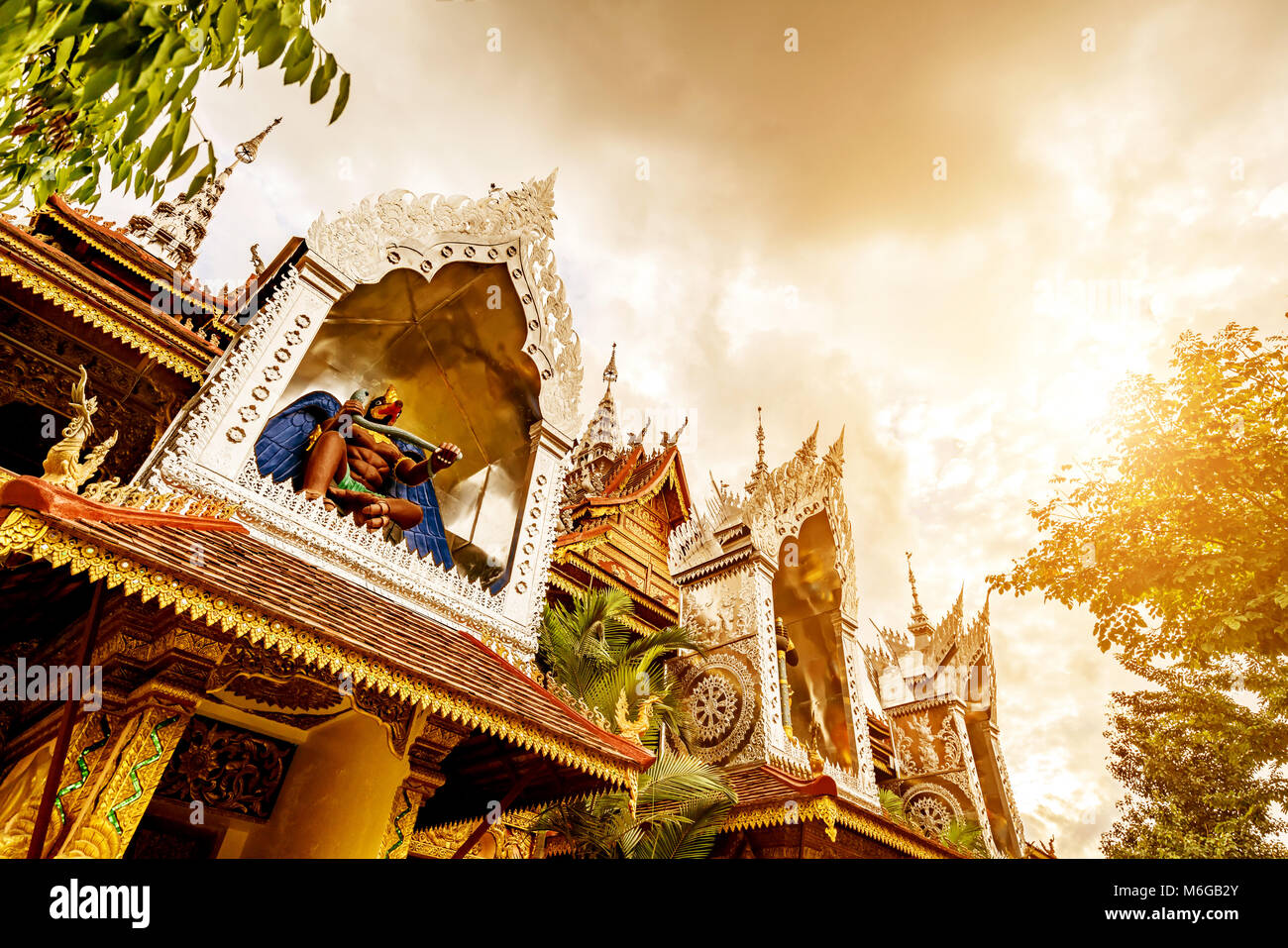 Beautiful buildings in ancient temples in Xishuangbanna, Yunnan, China ...