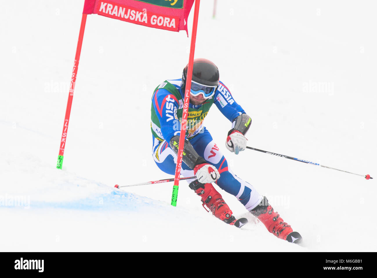 Ivan Kuznetsov of Russia competes during the Giant Slalom race at the ...
