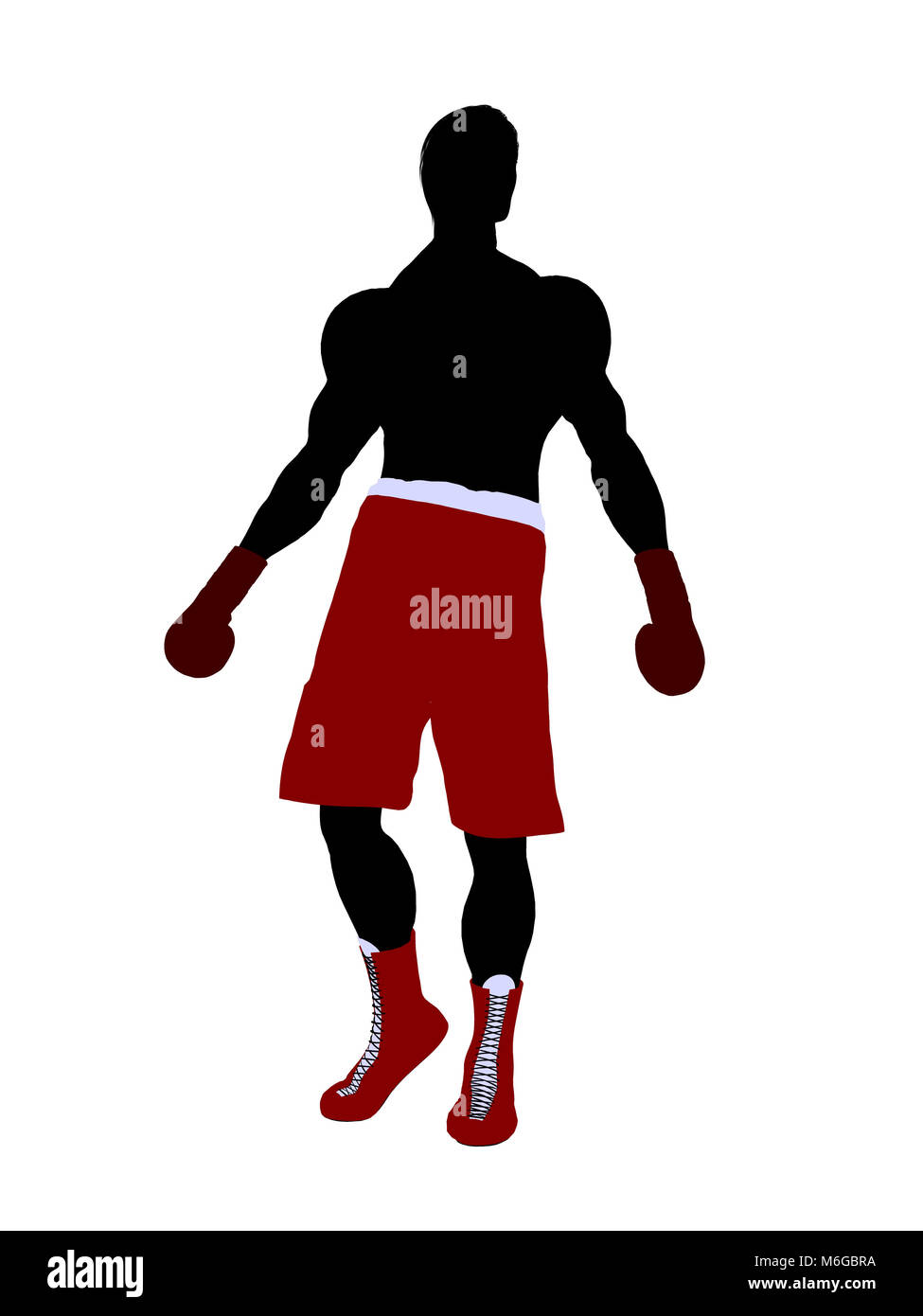 Male boxer art illustration silhouette on a white background Stock ...