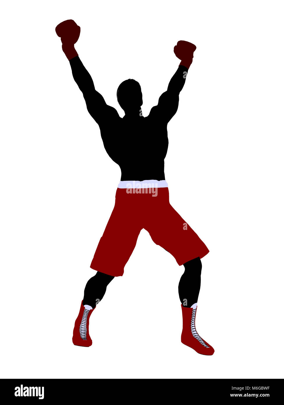 Male boxer art illustration silhouette on a white background Stock ...