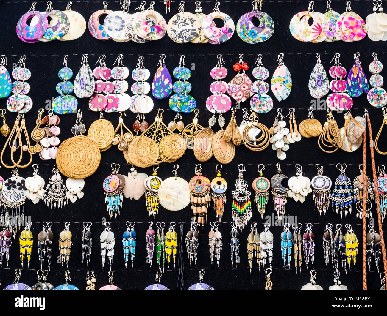 detail of brazilian regional craft (bracelets), Maragogi, Brazil Stock ...