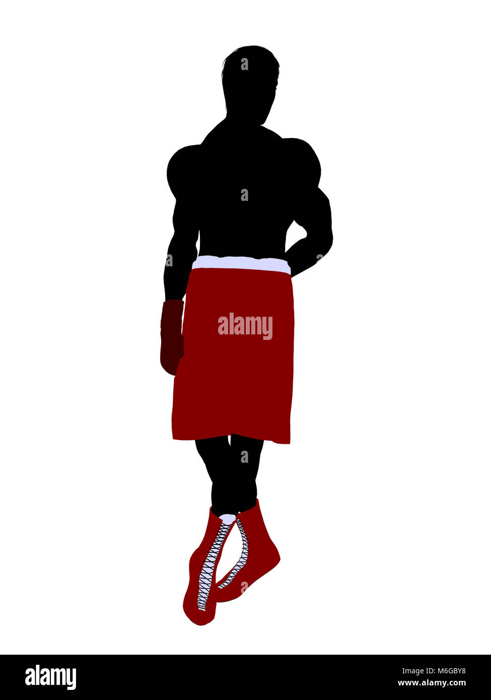 Male boxer art illustration silhouette on a white background Stock ...