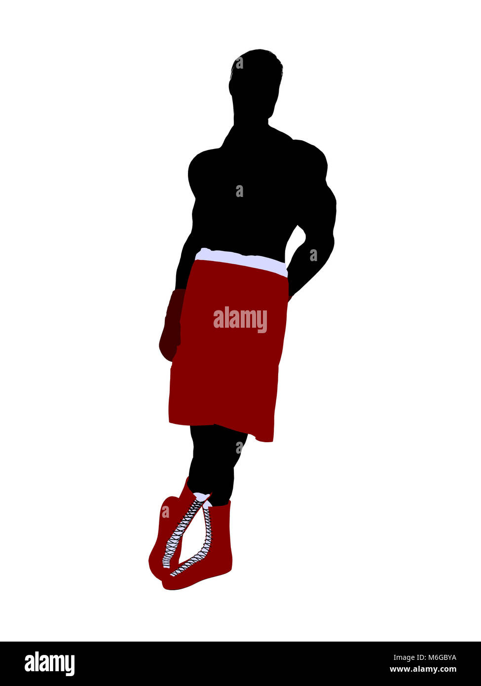 Male boxer art illustration silhouette on a white background Stock ...